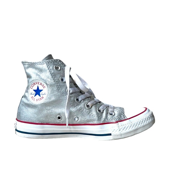 Converse | Shoes | Converse Chuck Taylor All Star Silver Glitter ...